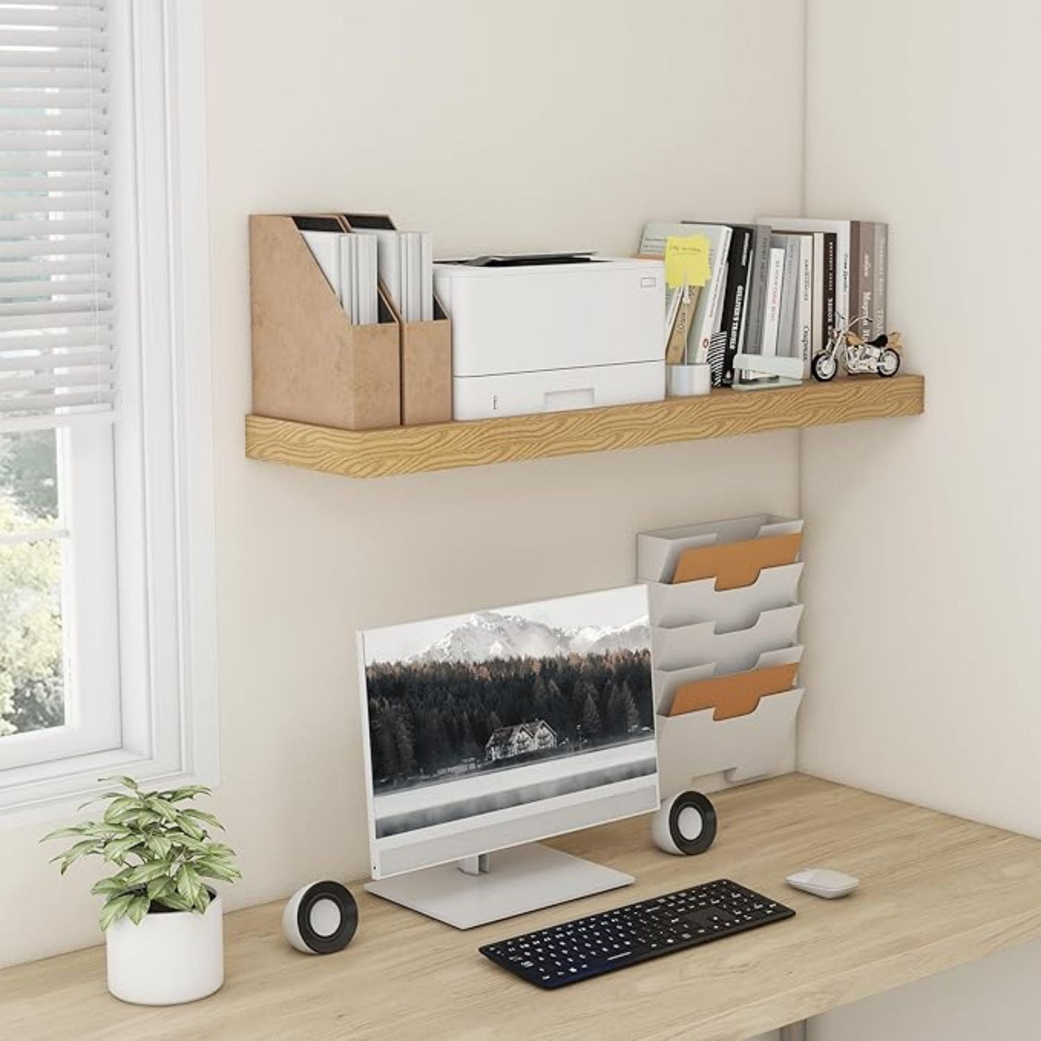 48 Inch Oak Floating Shelf | 12 Inch Deep Floating Shelves Set of 1 ...
