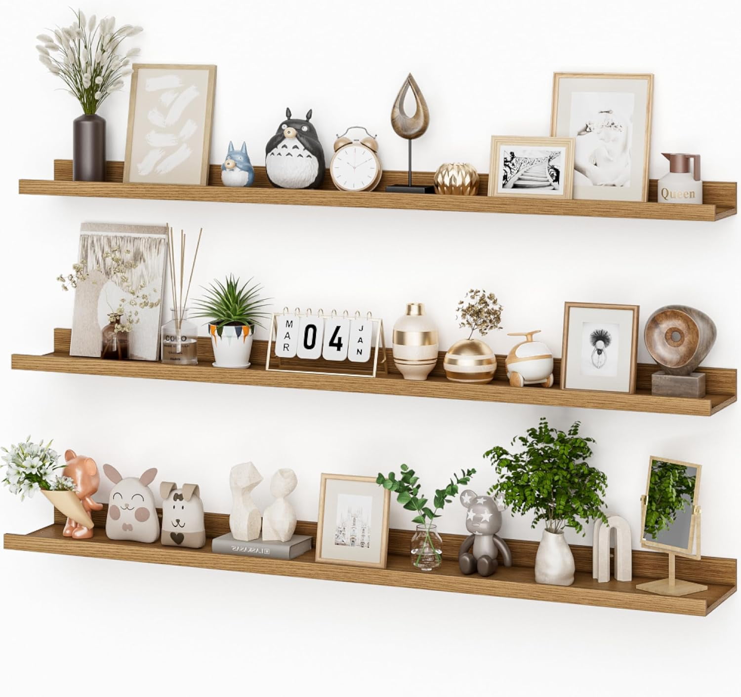 48 Inch Picture Ledge Shelf with Lip,Floating Shelves for Wall Set of 3 ...