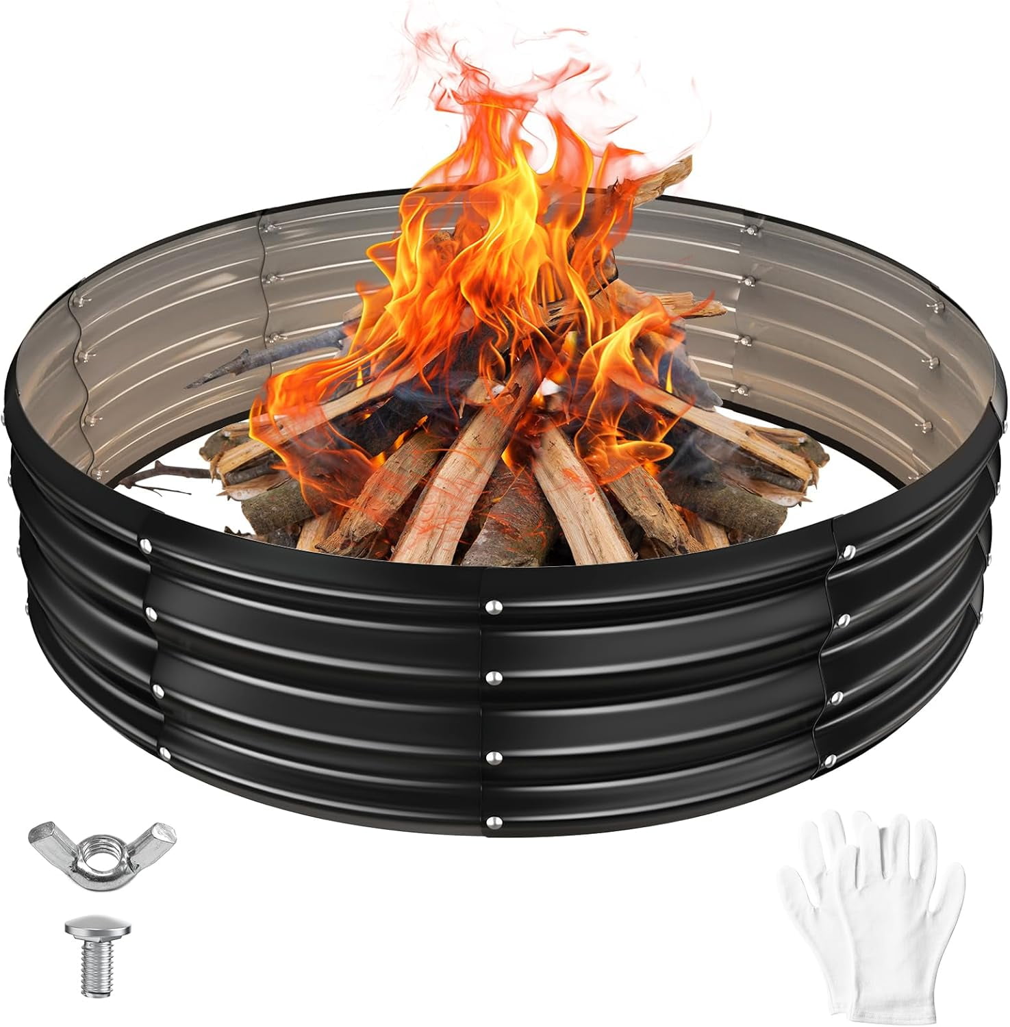 48 Inch Round Galvanized Fire Pit Ring/Fire Ring - and Perfect for ...