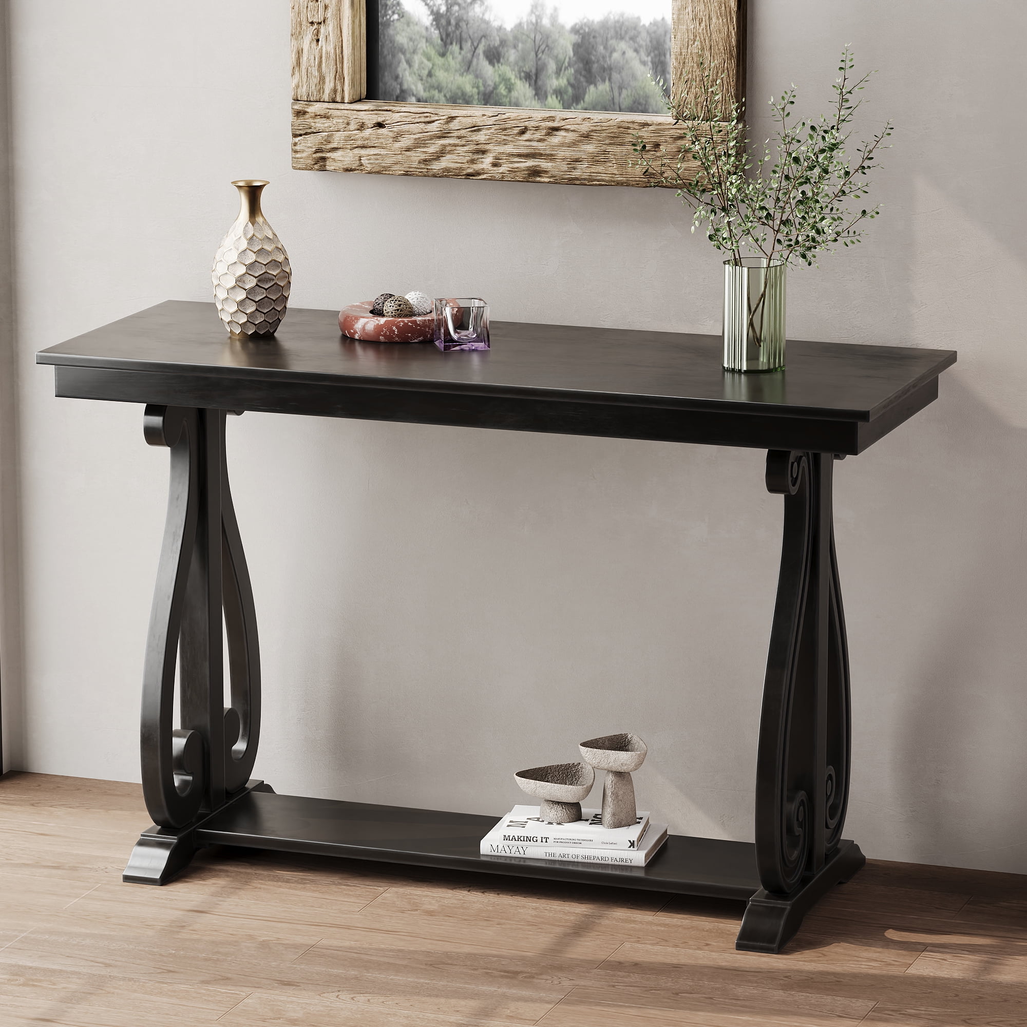 48-Inch Rustic Vintage Console Table --- Farmhouse Style Entryway Table ...