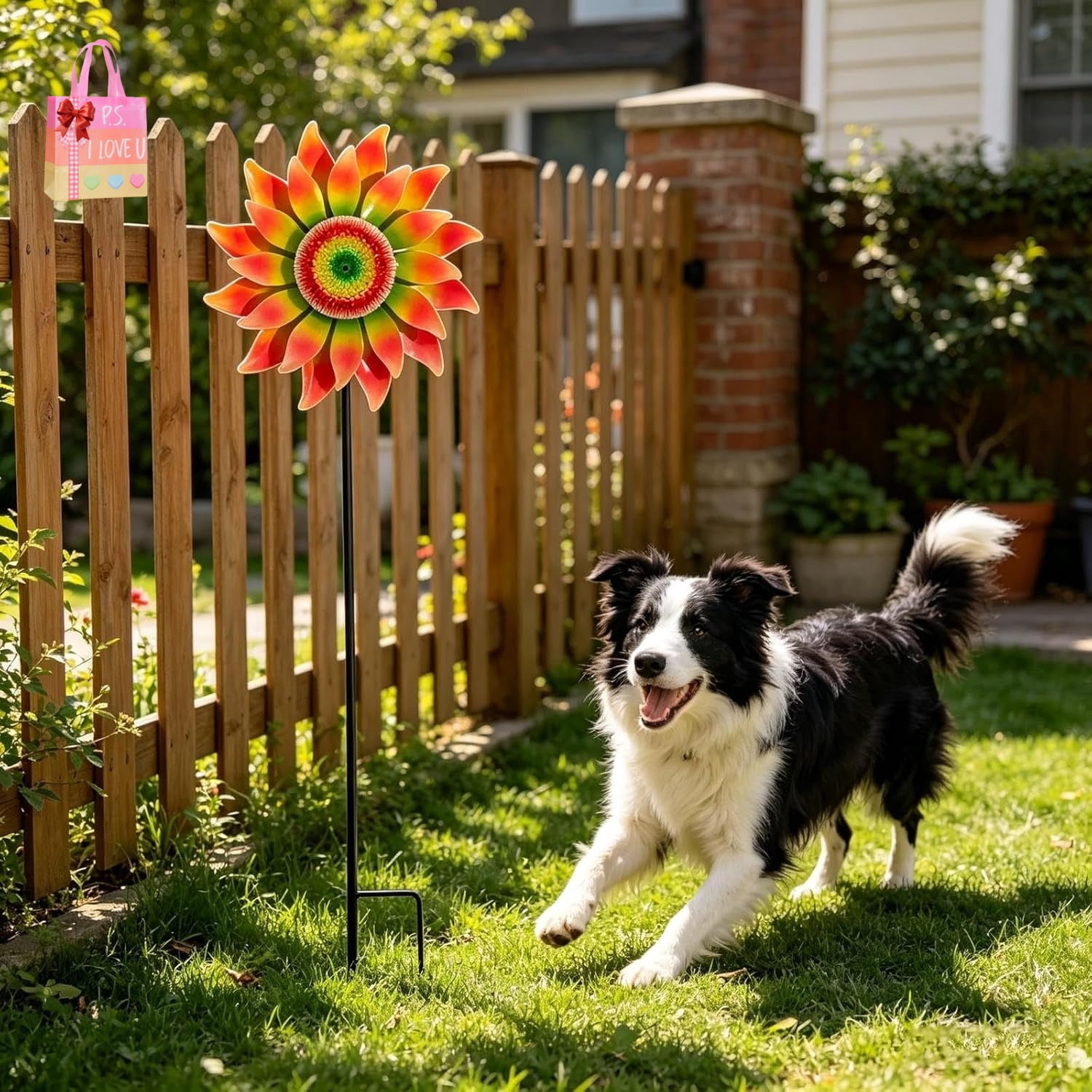 48 Inch Sunflower Wind Spinners for Outdoor Metal Pinwheel Sculpture ...