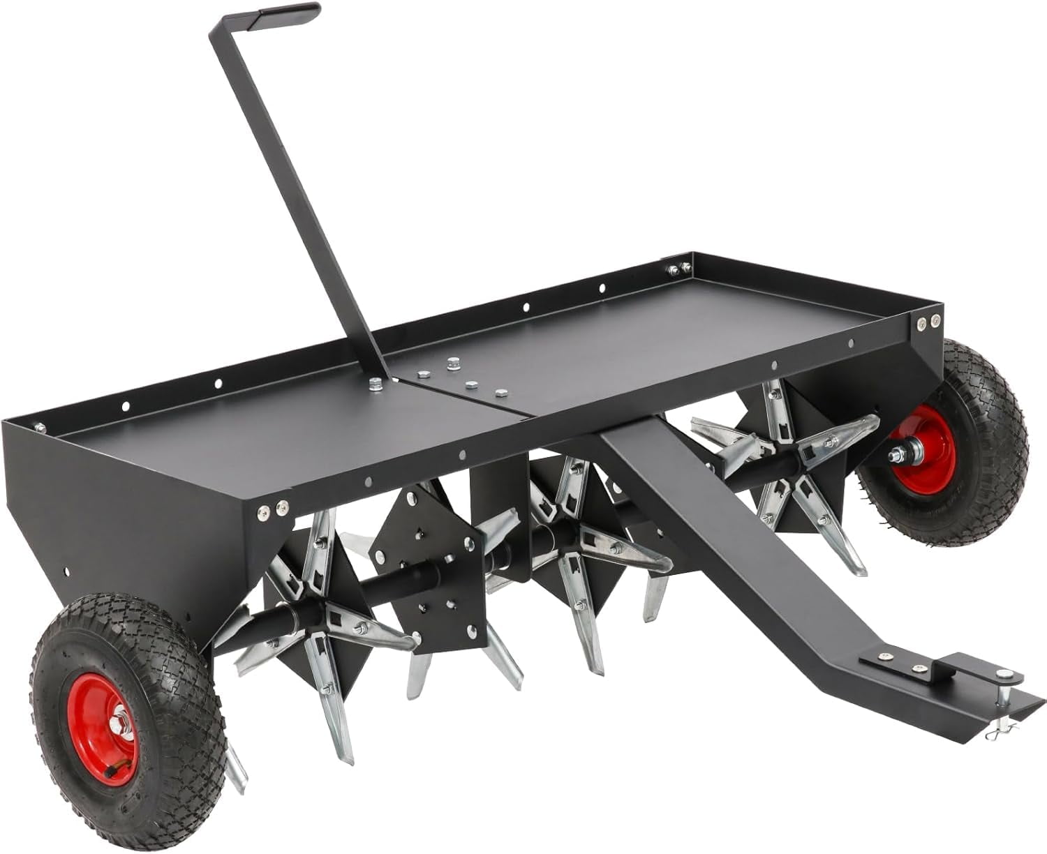 48-Inch Tow Behind Plug Aerator with Transport Wheels, Lawn Aerator Tow ...