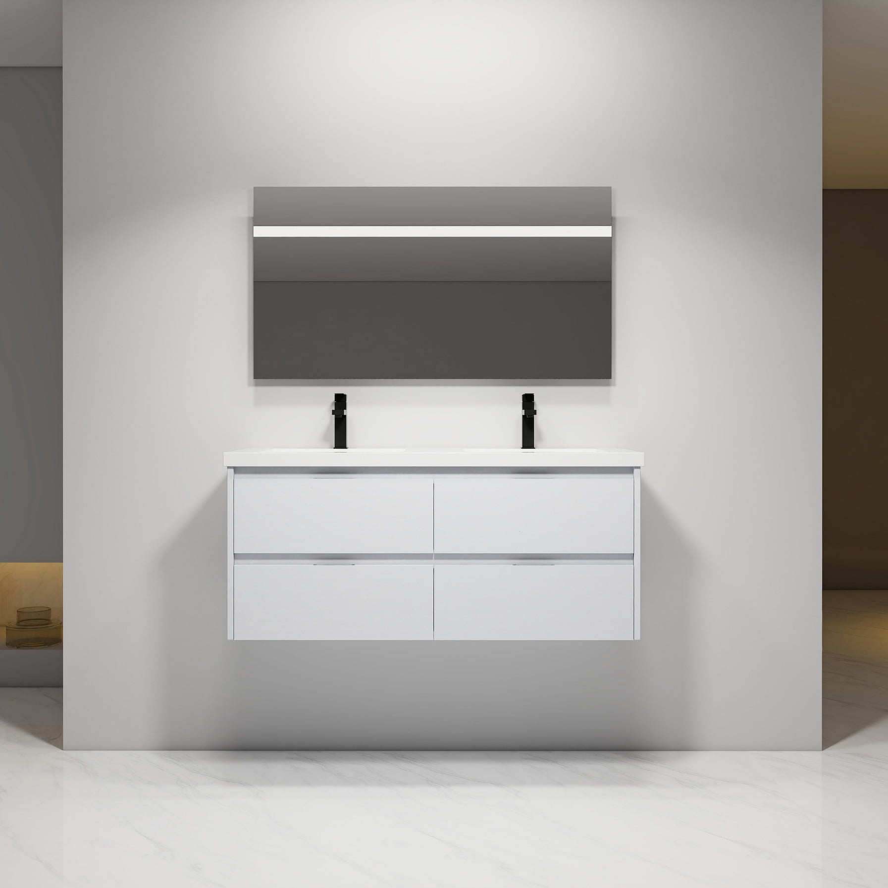 48 Inch, Wall - hung Design Concept - Dual Interconnected Resin Sinks ...