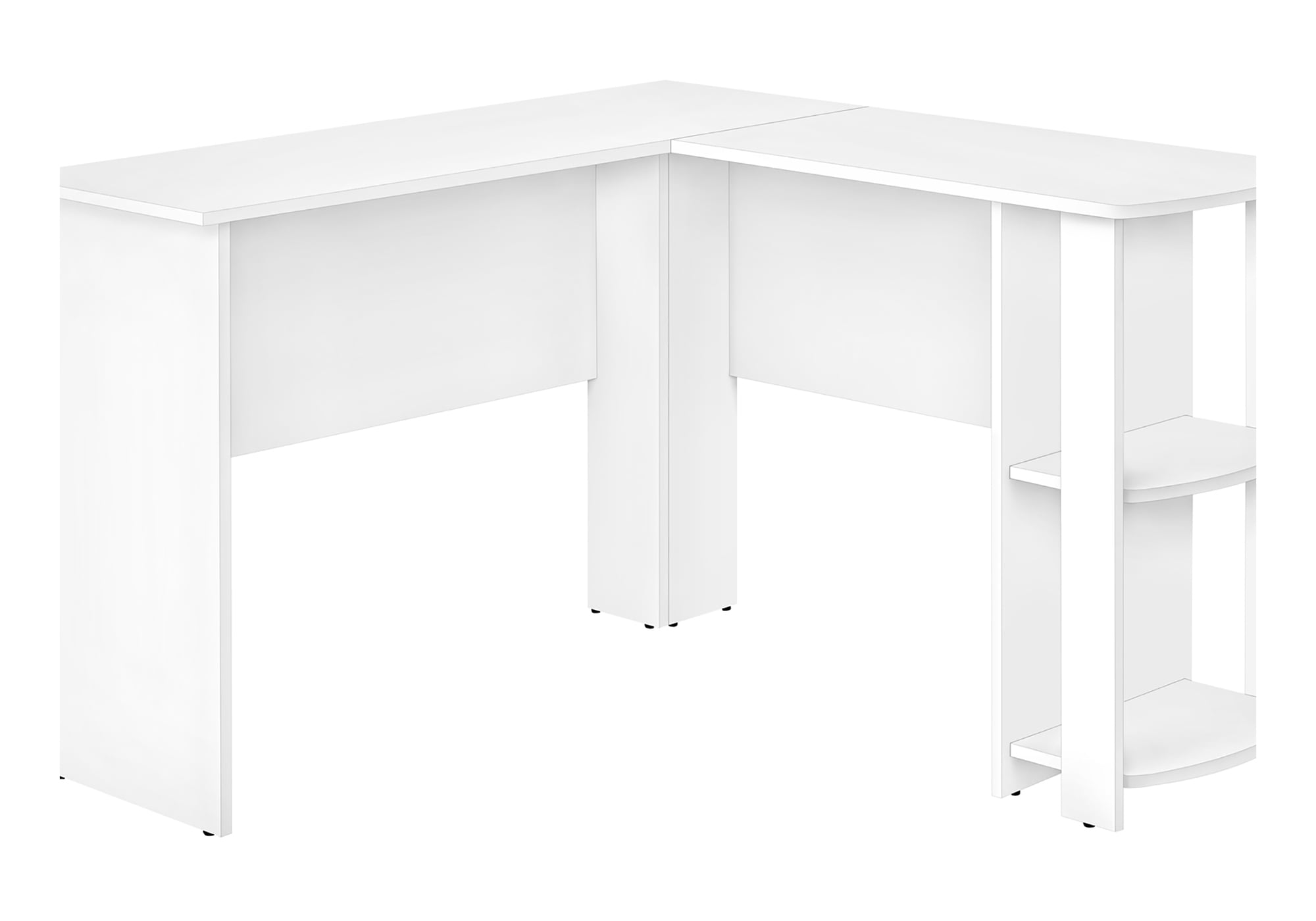 48 Inch White L Shaped Computer Desk with Corner Storage and Dual Work ...