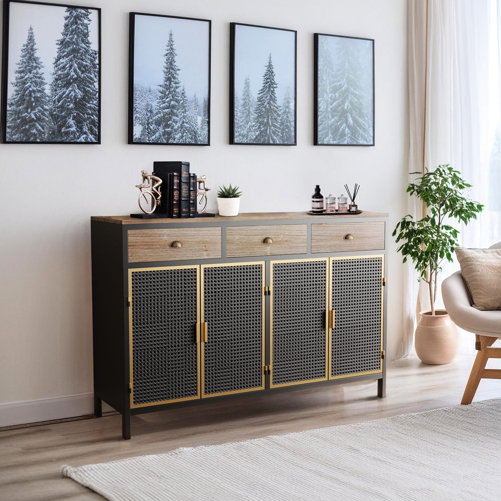 48-Inch Wide Sideboard, Sturdy Construction & Easy Maintenance - Use in ...