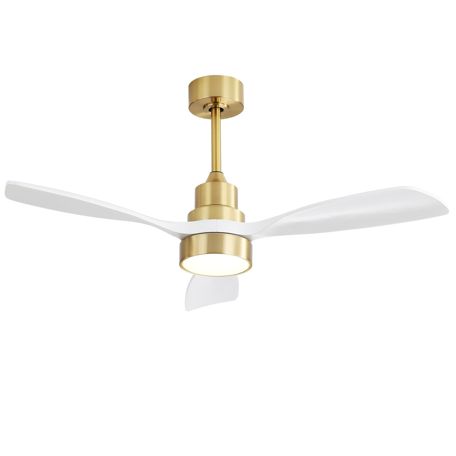 48 Inch Wood Ceiling Fan with Integrated Light ,6 Fan Speed, Gold with ...