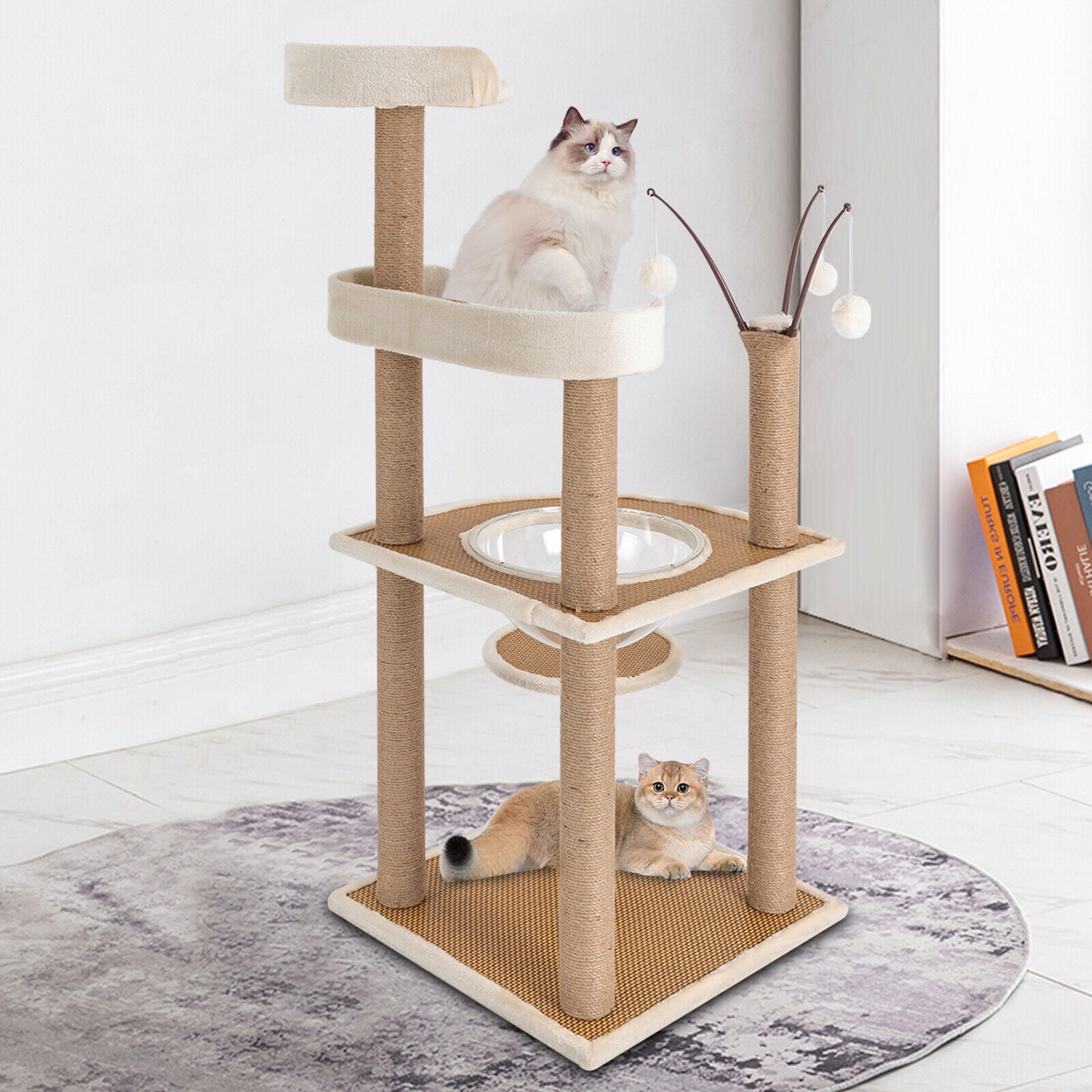 48" Indoor Free-standing Cat Tree Bed Furniture Tower Post Condo Play ...