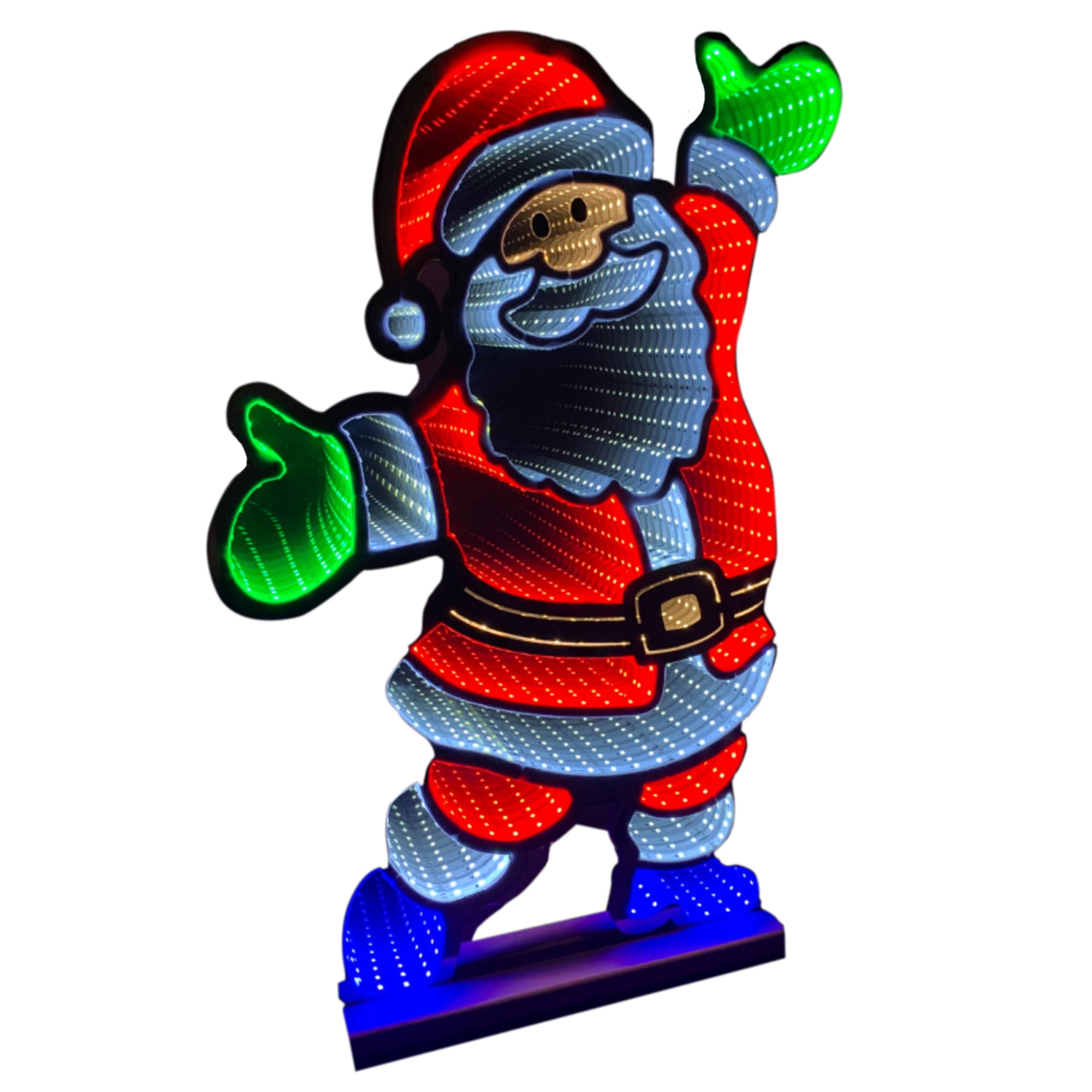 Universal Statues LED Lighted 3D Standing Santa Christmas Infinity ...