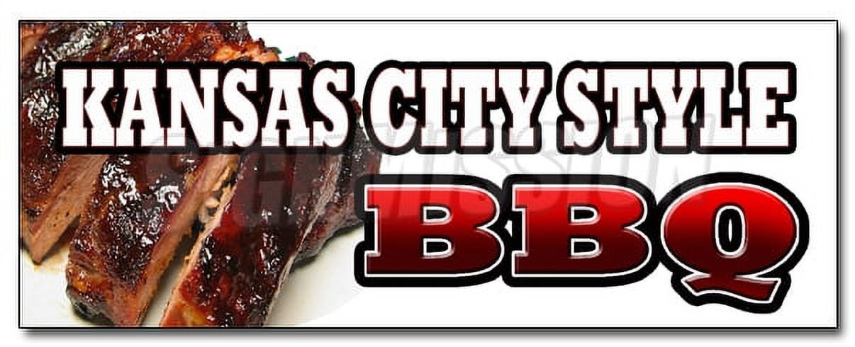 48" KANSAS CITY STYLE BBQ DECAL sticker beef brisket ribs pork barbque ...