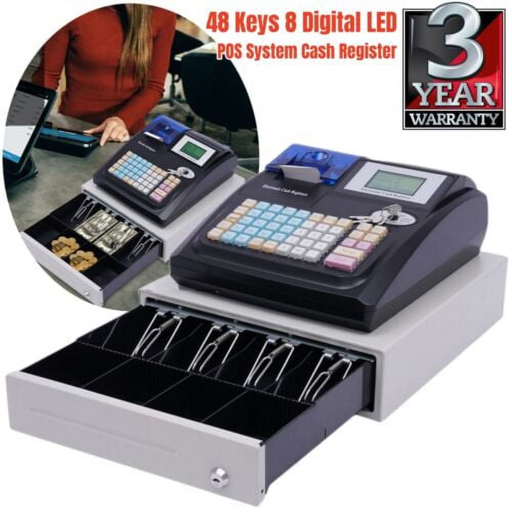Profi 8 Digit LED Display Electronic POS System Cash Register, Black ...