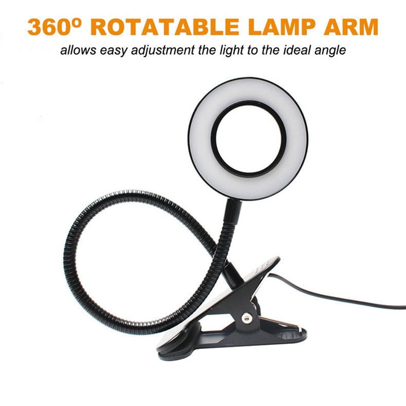 48 LED Desk Lamp Clip on Desk Lamp 360°Flexible Reading Table Light Eye ...