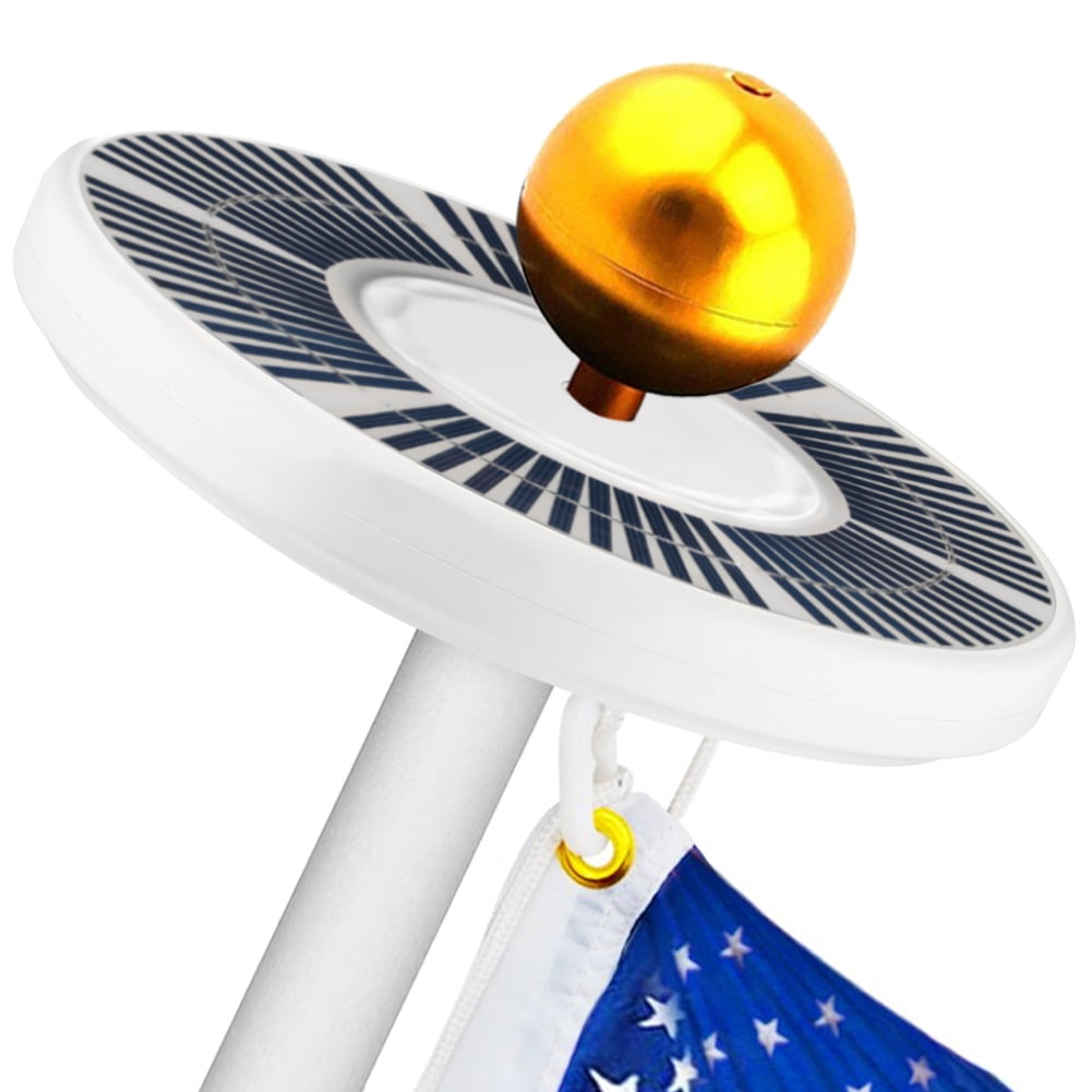 48 LED Solar Flag Pole Lights Adjustable Brightness Waterproof Auto On ...