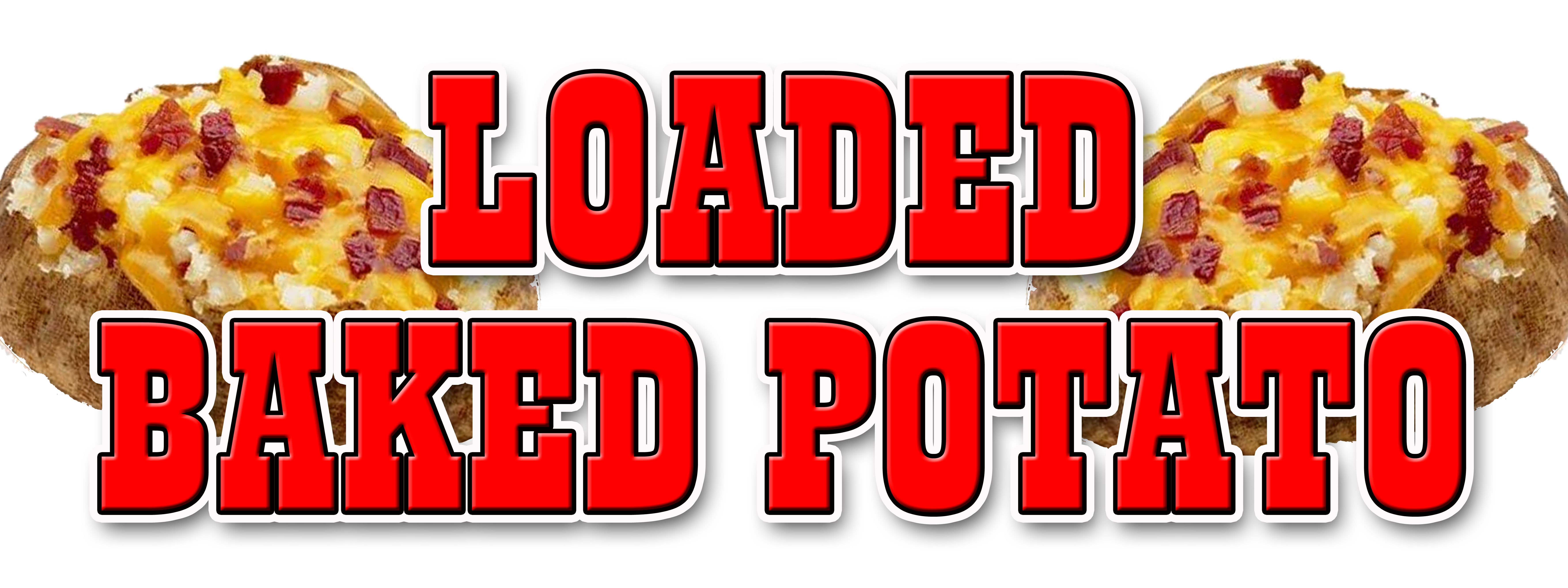 48" LOADED BAKED POTATO DECAL sticker idaho fresh hot bacon cheese soup ...