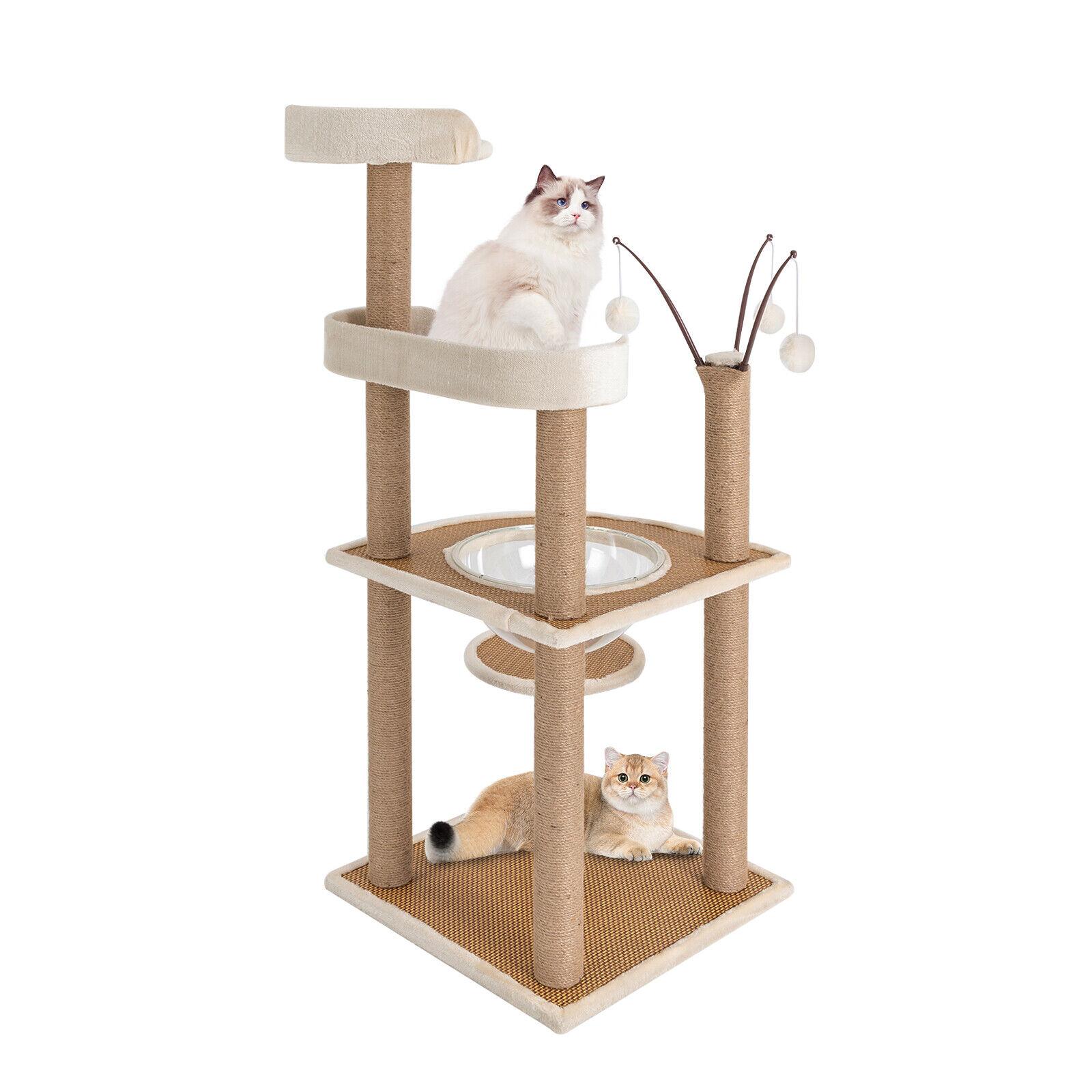 48" Large Cat Tree Tower Activity Center Playing House Condo Bed Fit ...