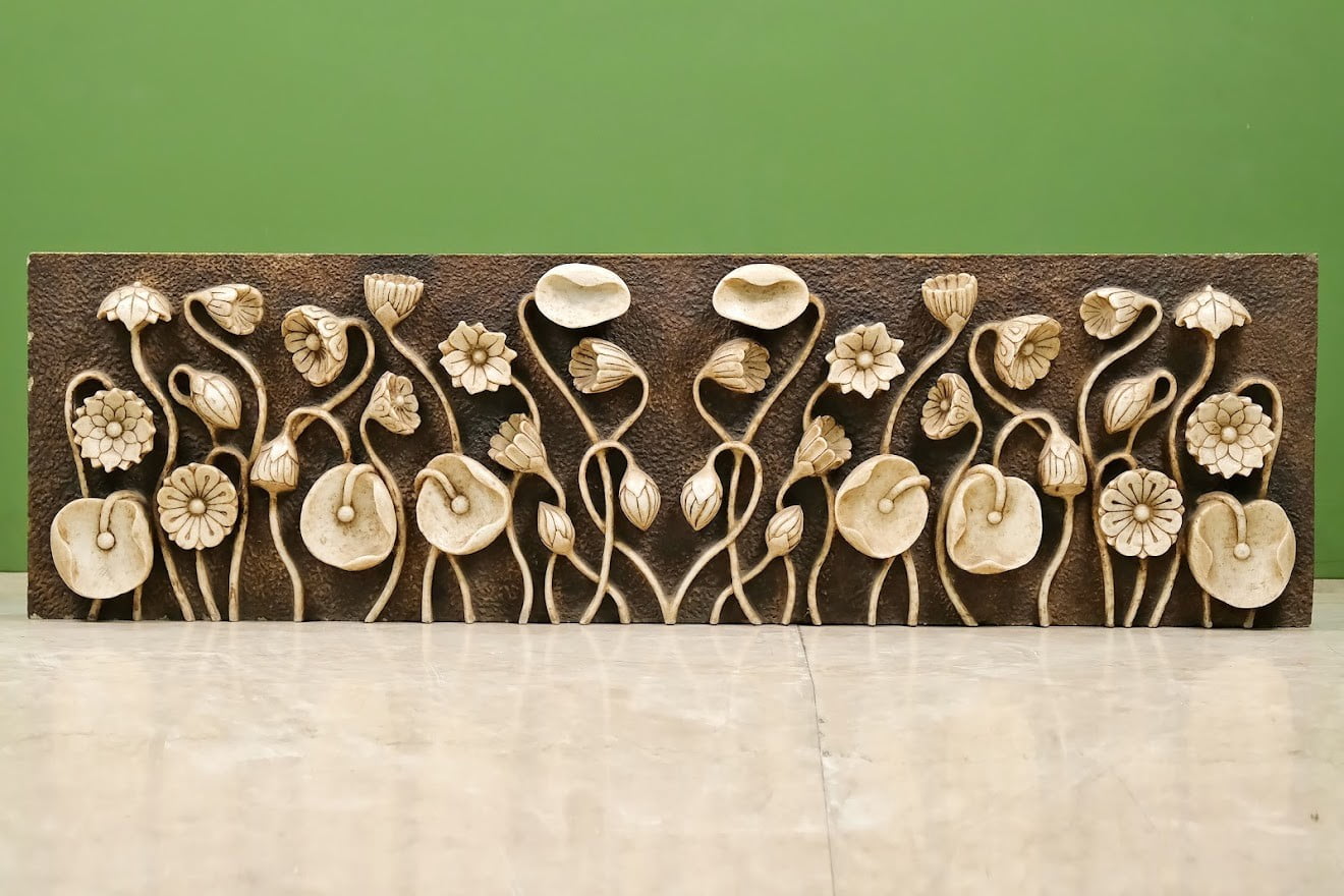 48" Large Marble Flower Wall Panel - Marble - Walmart.com