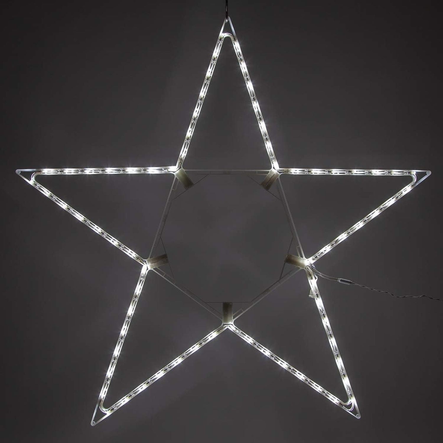 48-Light LED Outdoor Star Decor, Folding Cool White Christmas Star ...