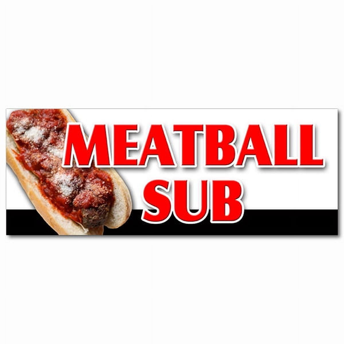 48" MEATBALL SUB DECAL sticker submarine sandwich cheese sauce sub ...
