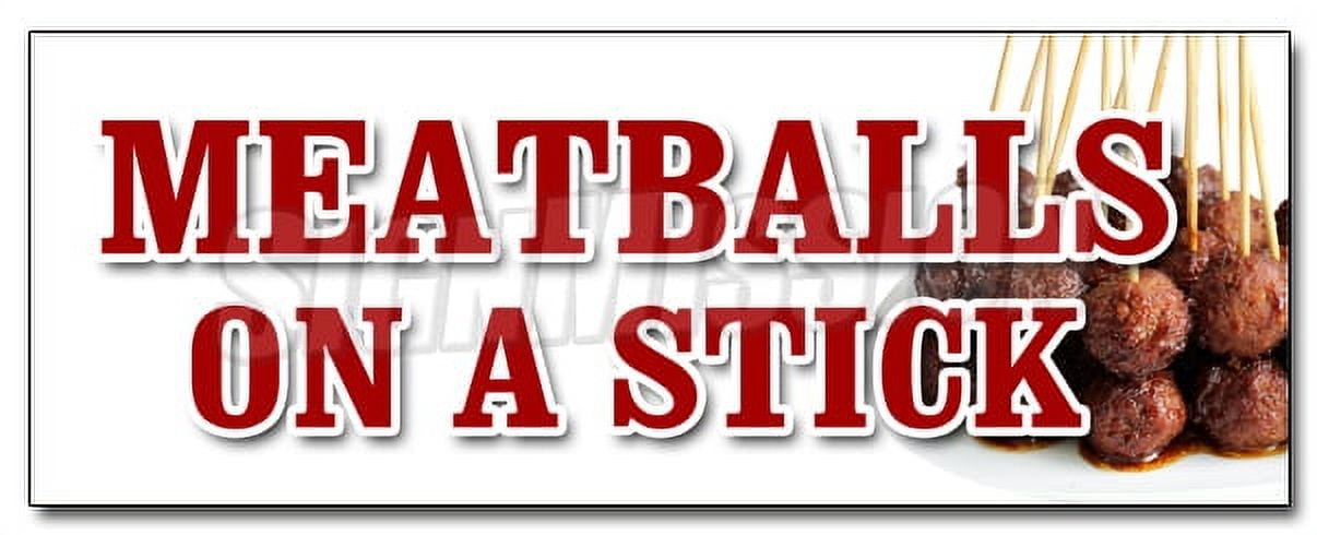 48" MEATBALLS ON A STICK DECAL sticker italian grilled snack meat balls ...