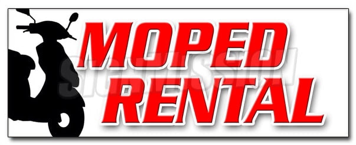 48" MOPED RENTAL DECAL sticker scooters bikes rent carts kayak ...
