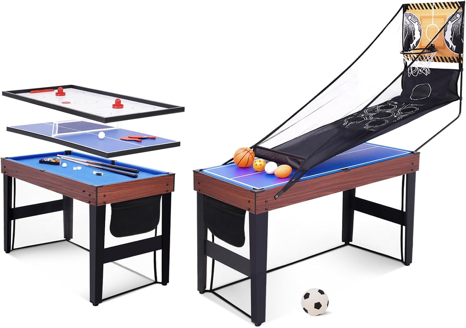 48" Multi Game Table, 9 in 1 Combo Game Table, Arcade Combination Game ...