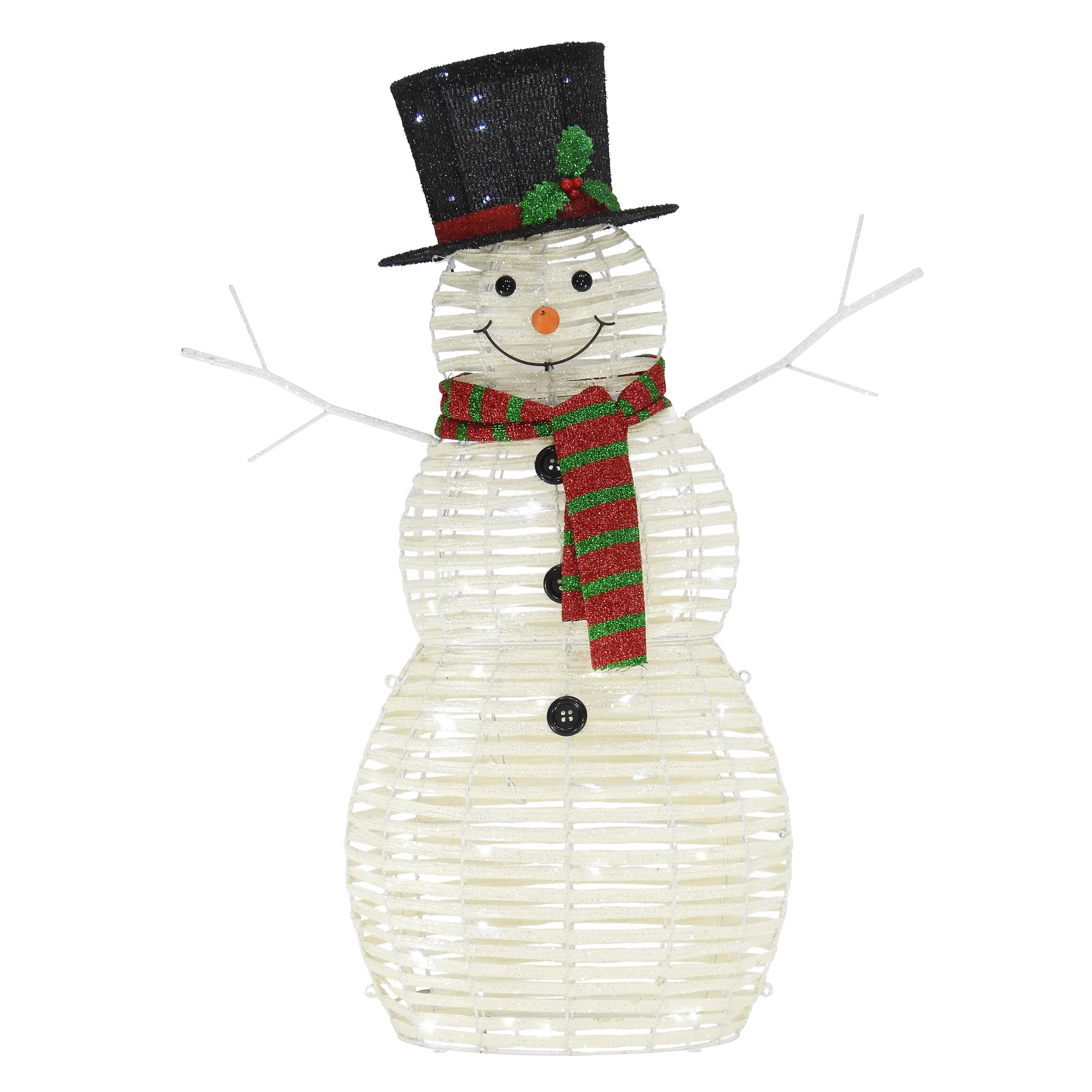 48" Outdoor Pre-Lit Snowman with LED Lights - Walmart.com
