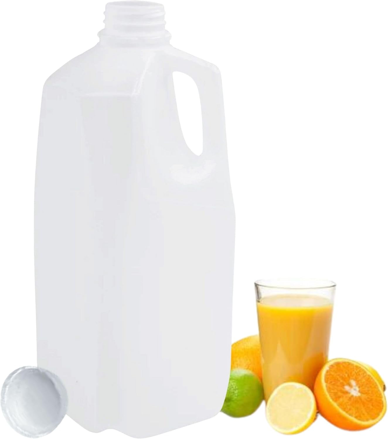 (48 PACK) 64 Oz. Empty Plastic Juice Bottles with Tamper Evident White ...