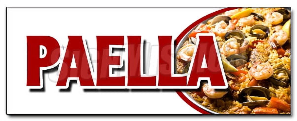48" PAELLA DECAL sticker spanish seafood clam shrimp mussel rice ...