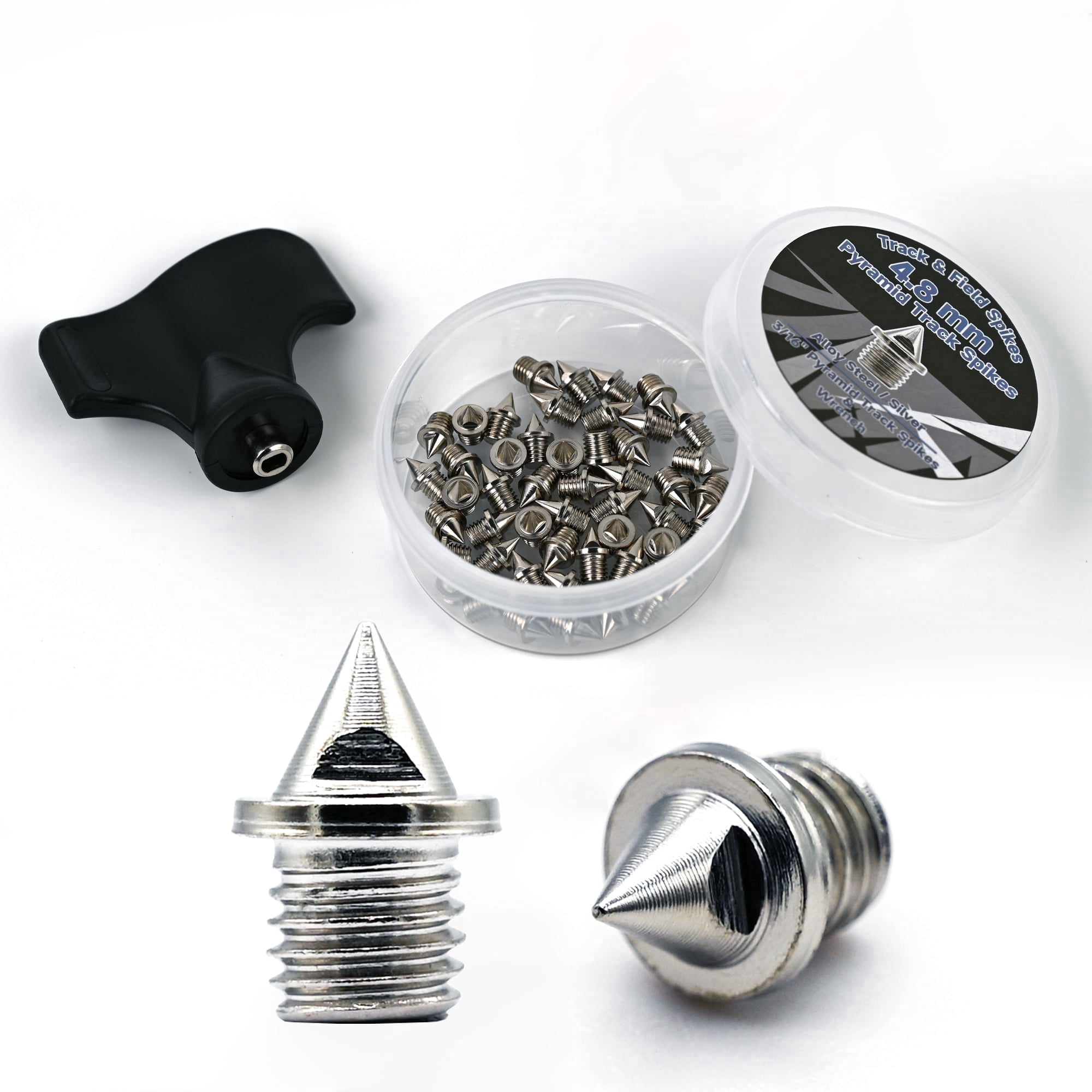 48 PCS 4.8mm 3/16 inch Pyramid Track Spikes Steel Alloy Spike ...