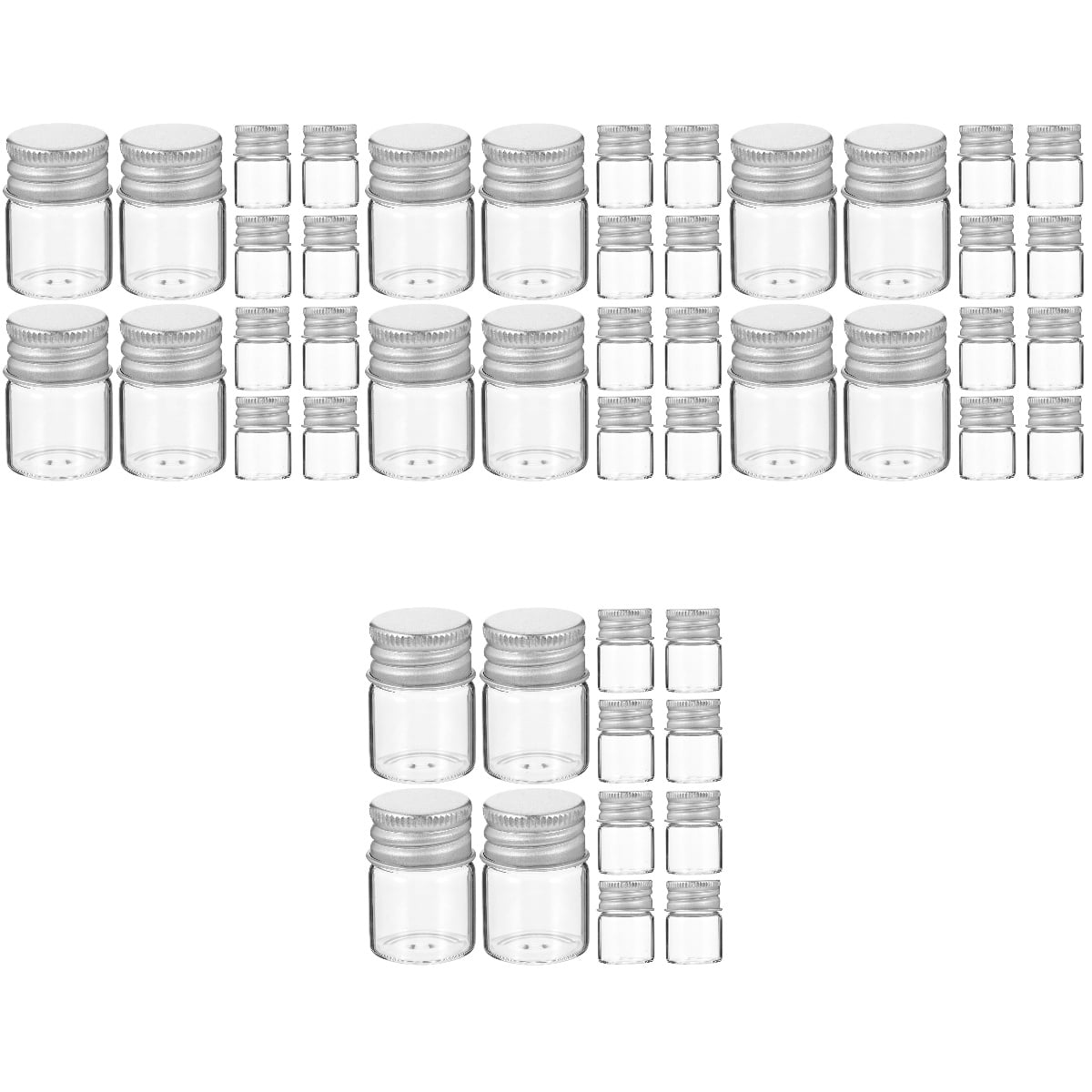 48 PCS Clear Glass Sample Vials Empty Glass Bottles with Aluminum Cap ...