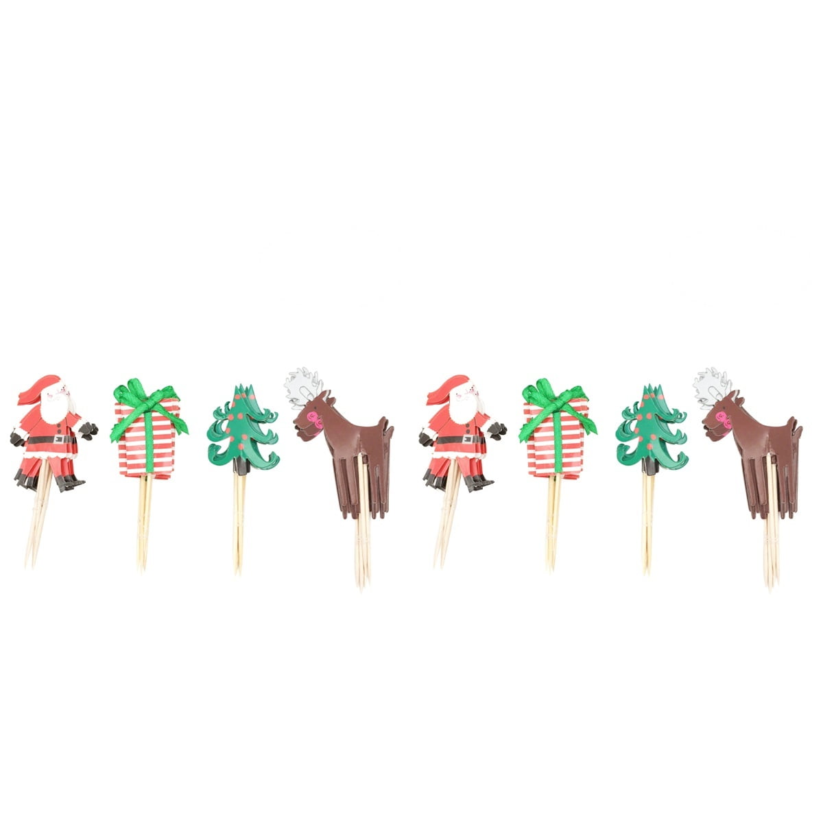 48 PCS Decor Paper Cups Santa Plushie Cupcake Topper Santa Claus Cake ...