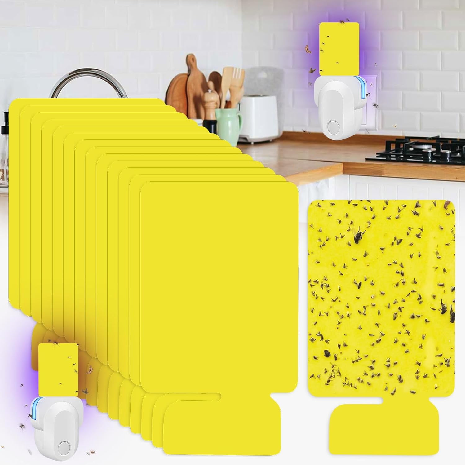 48 PCS Flying Insect Trap Refill Kit, Electric Insect Trap Indoor Plug ...