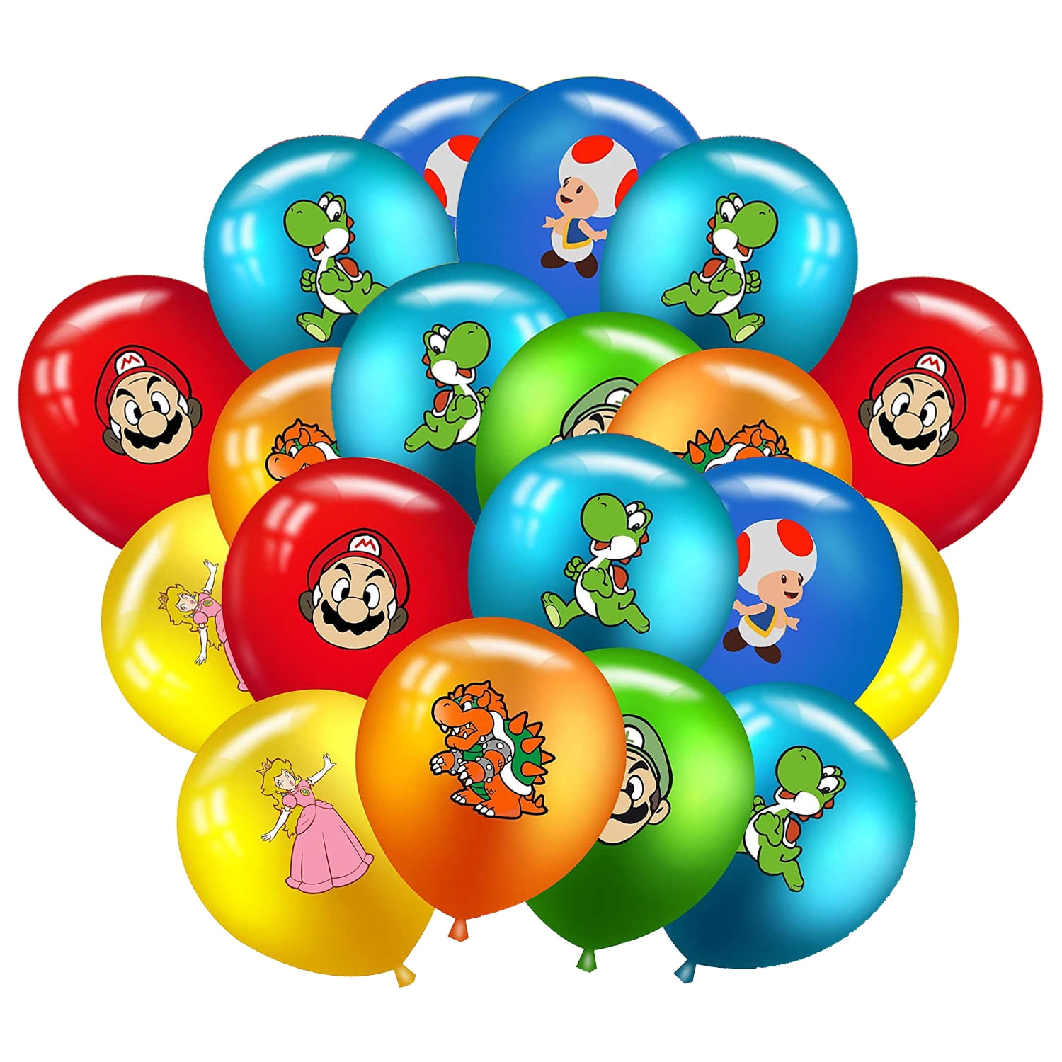 48 PCS Mario Balloons Latex Birthday Party Balloons Mario Balloon Game ...
