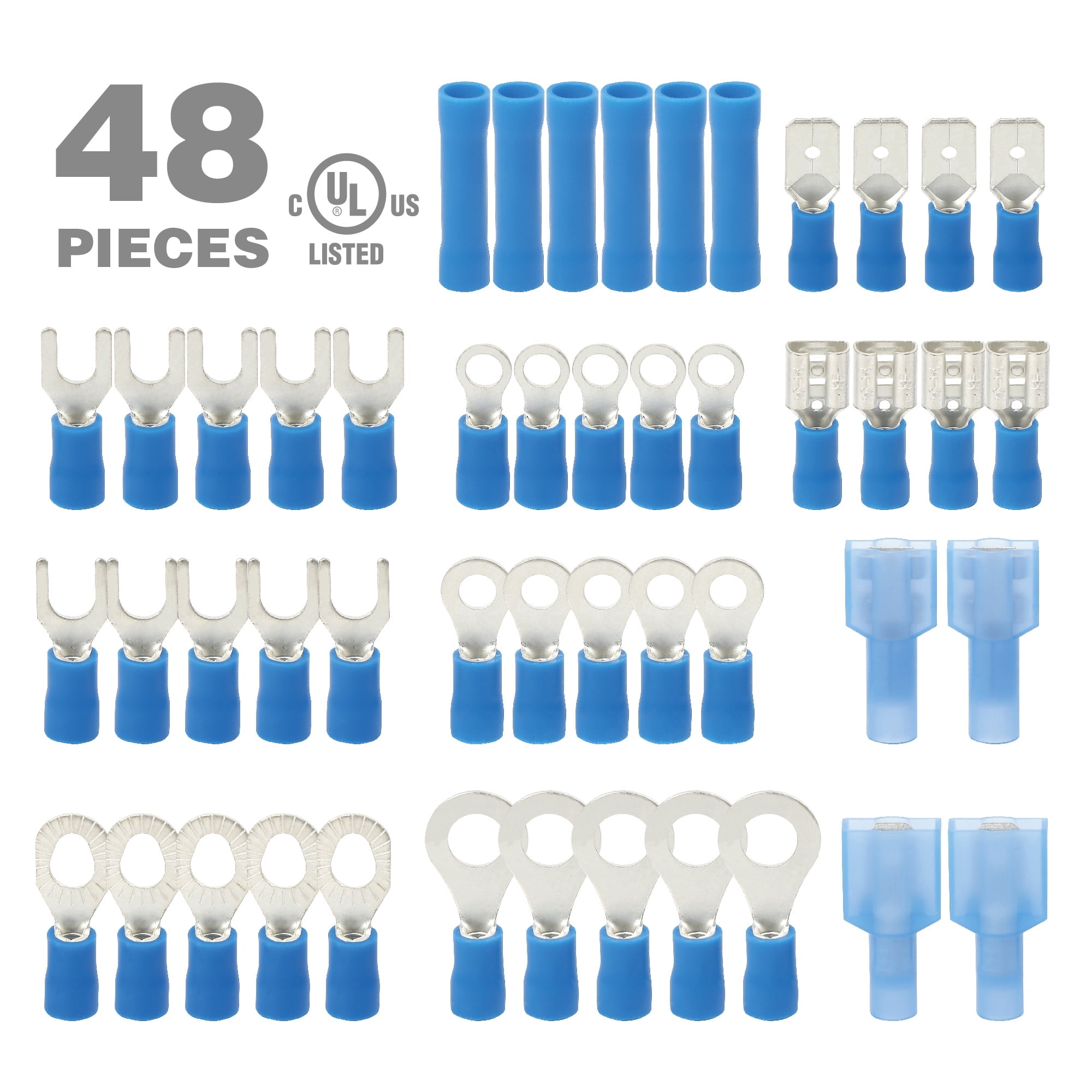 Ever Start 48-Piece Assorted Connectors Kit, Blue, Multi-Specification ...