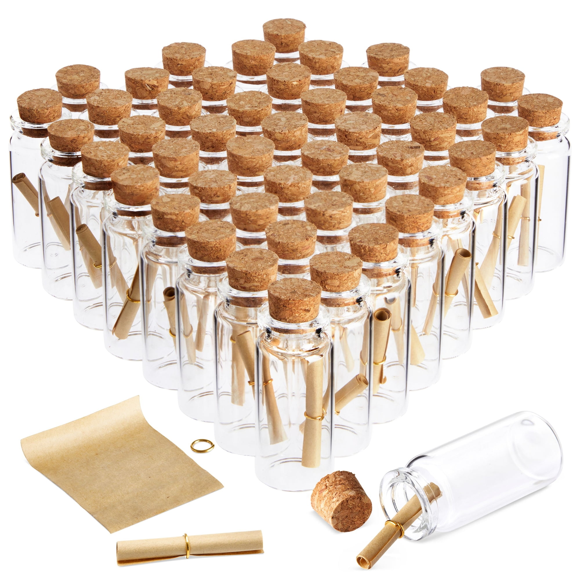 48 Pack 10ml Create A Message In A Bottle Kit, Bulk Small Glass Cork ...