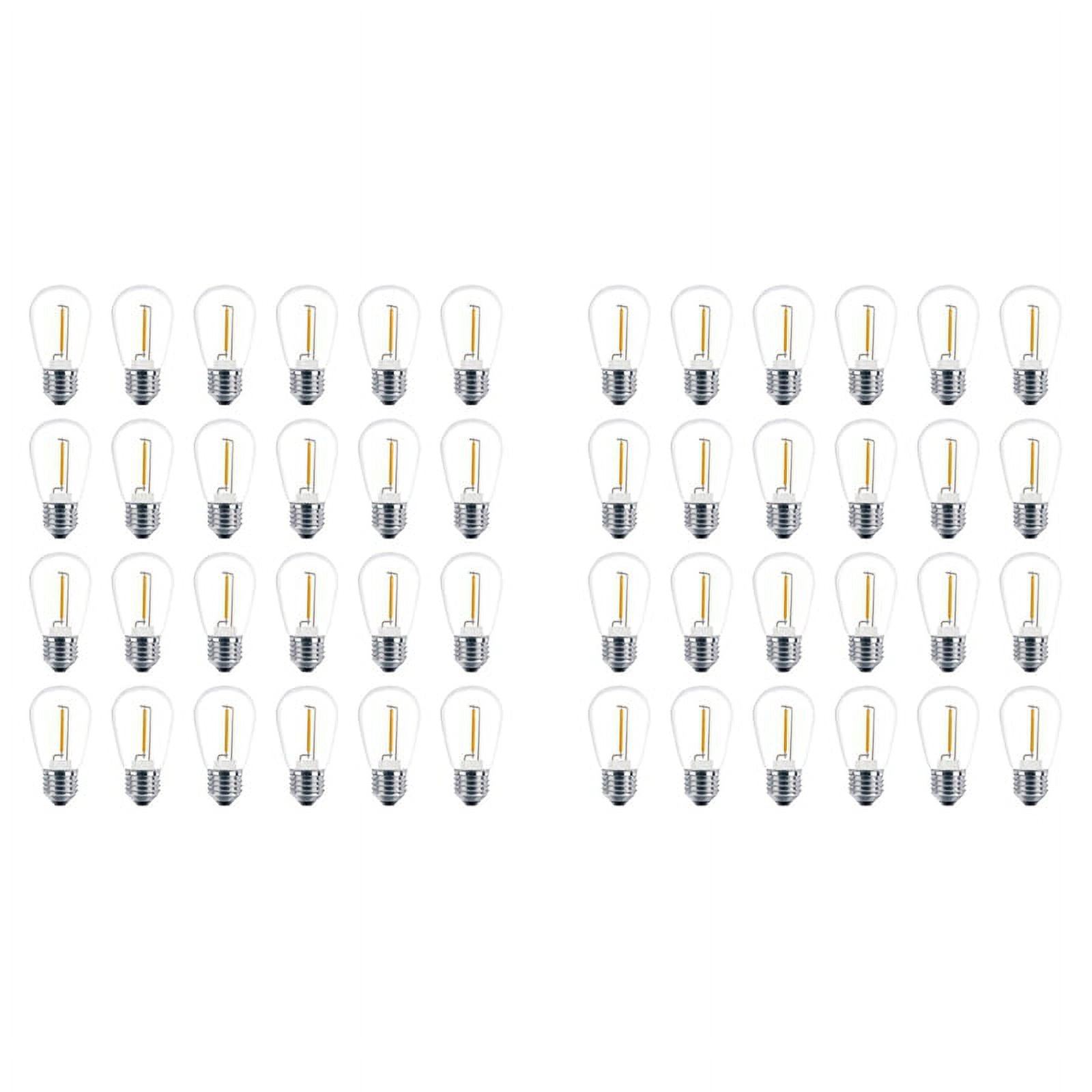 48 Pack 3V LED S14 Replacement Light Bulbs, Shatterproof Outdoor Solar ...