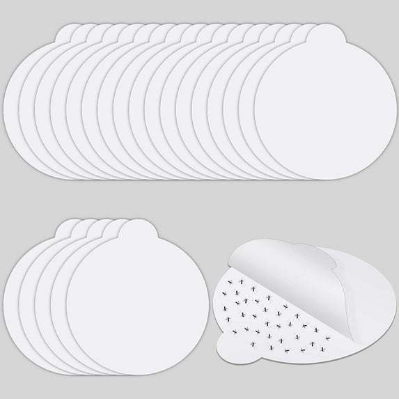 48 Pack 4.3 Inches Round Insect Trap Refillable Glue Boards Sticky ...
