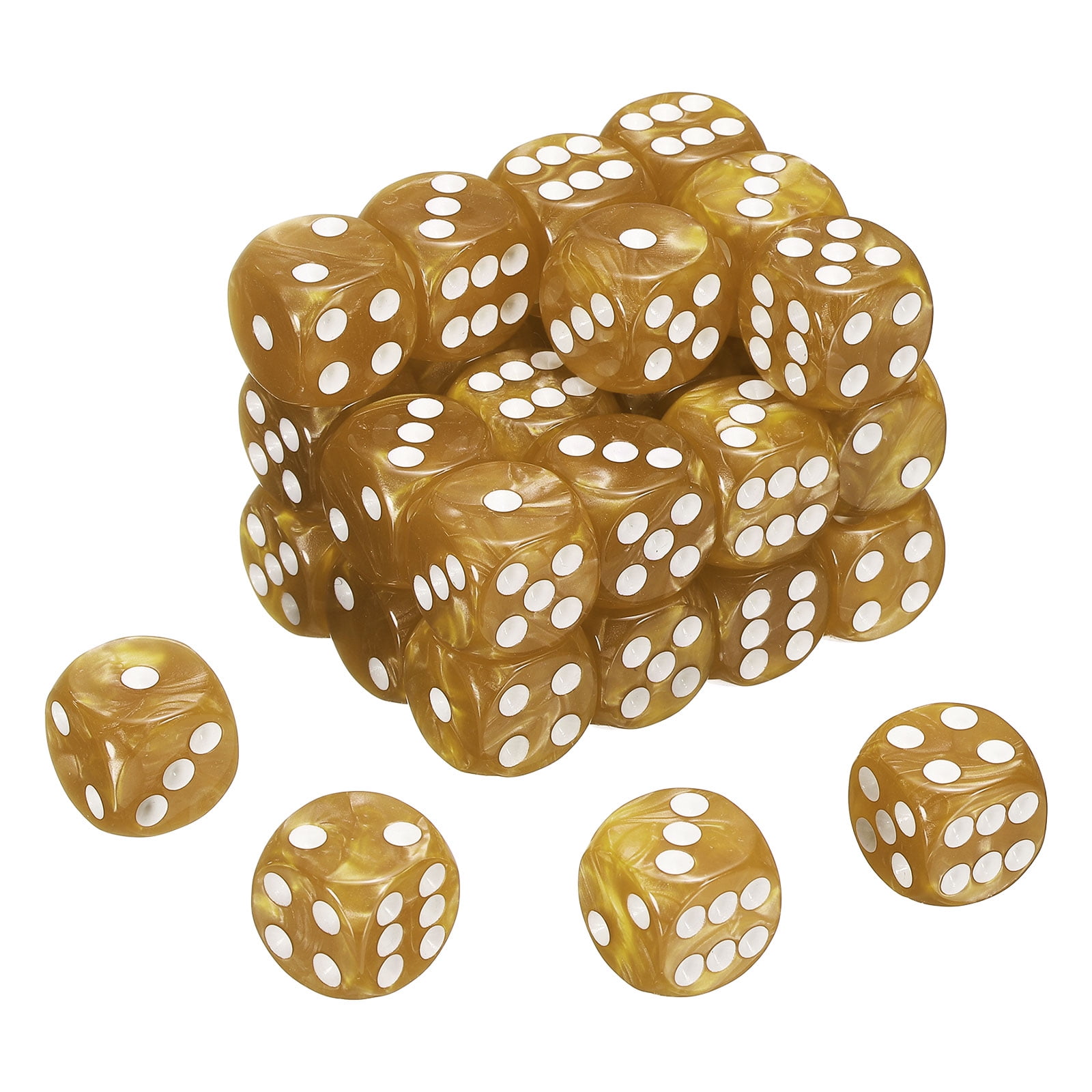 48 Pack 6 Sided Colored Standard Dice, Acrylic D6 Mini Polyhedral Pearl ...