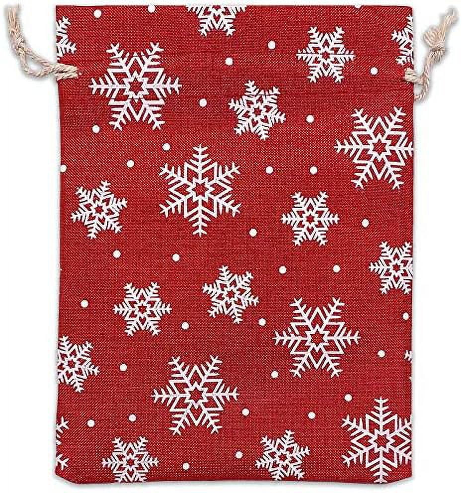 48-Pack 6x8 Red Jute Burlap Reusable Gift Bags w. Drawstrings ...