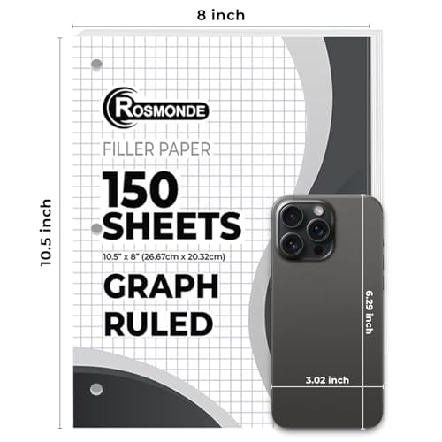 48 Pack, 7200 Sheets Graph Paper Bulk, 4x4, 8" x 10.5", Bulk Loose Leaf ...