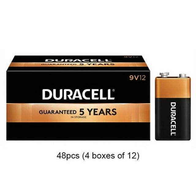 48-Pack 9 Volt Duracell Coppertop Alkaline Batteries (MN1604) - Walmart.com
