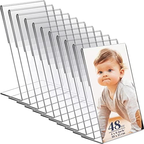 48 Pack Acrylic Photo Frames 4 x 6 Inches Clear Plastic Picture Frames ...