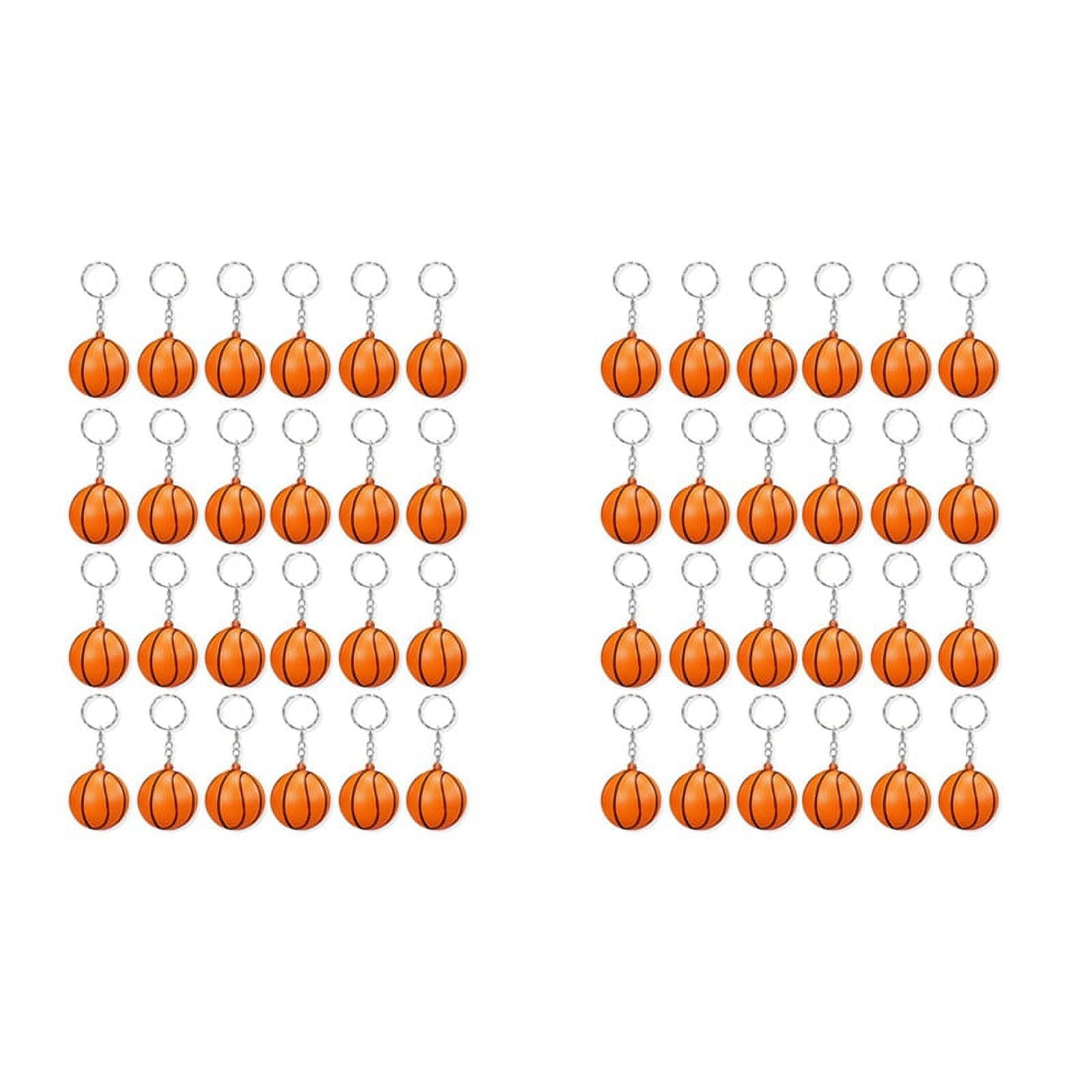 48 Pack Basketball Keychains,Mini Basketball Stress Ball Keychains ...