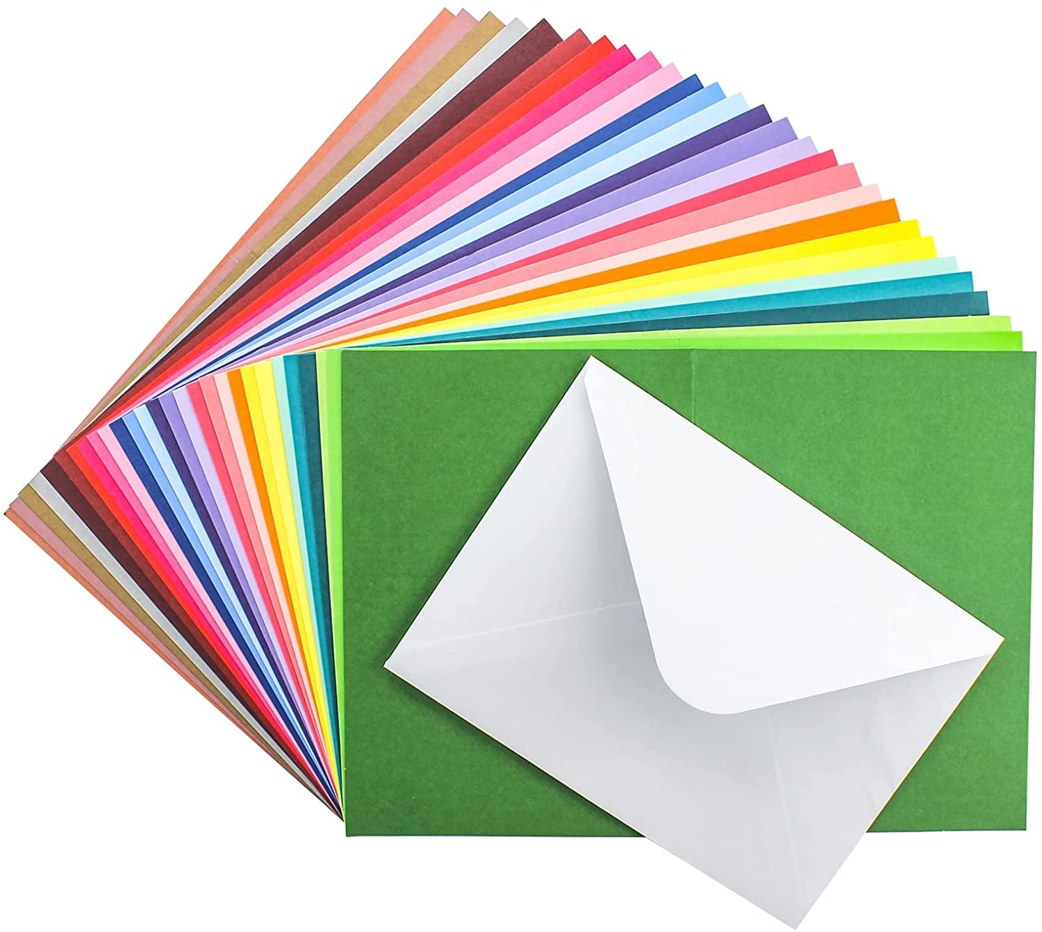 48 Pack Blank Colored Cards White Envelopes 5 x 7 Inch Folded Colorful ...