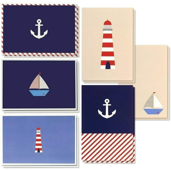 Best Paper Greetings, Bulk Nautical Greeting Cards, Blank Notecards Set ...