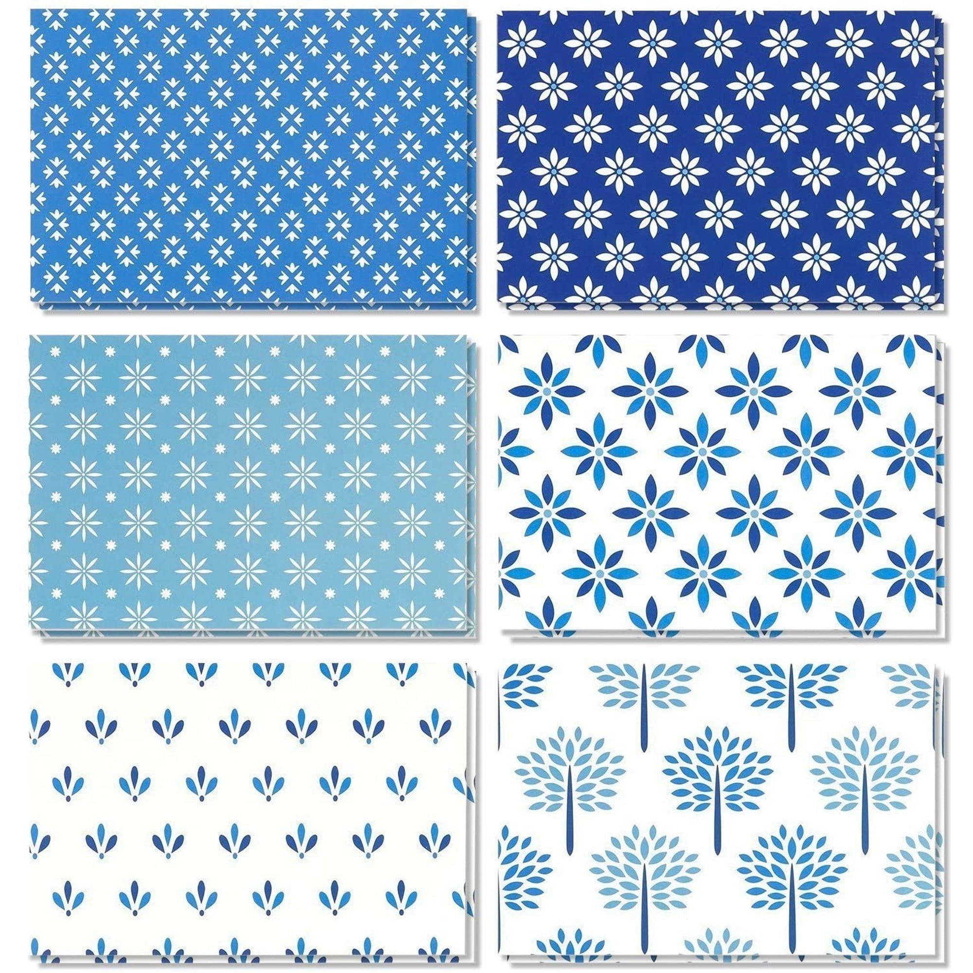 48 Pack Blue Greeting Cards Set, All Occasion Blank Notecards with ...