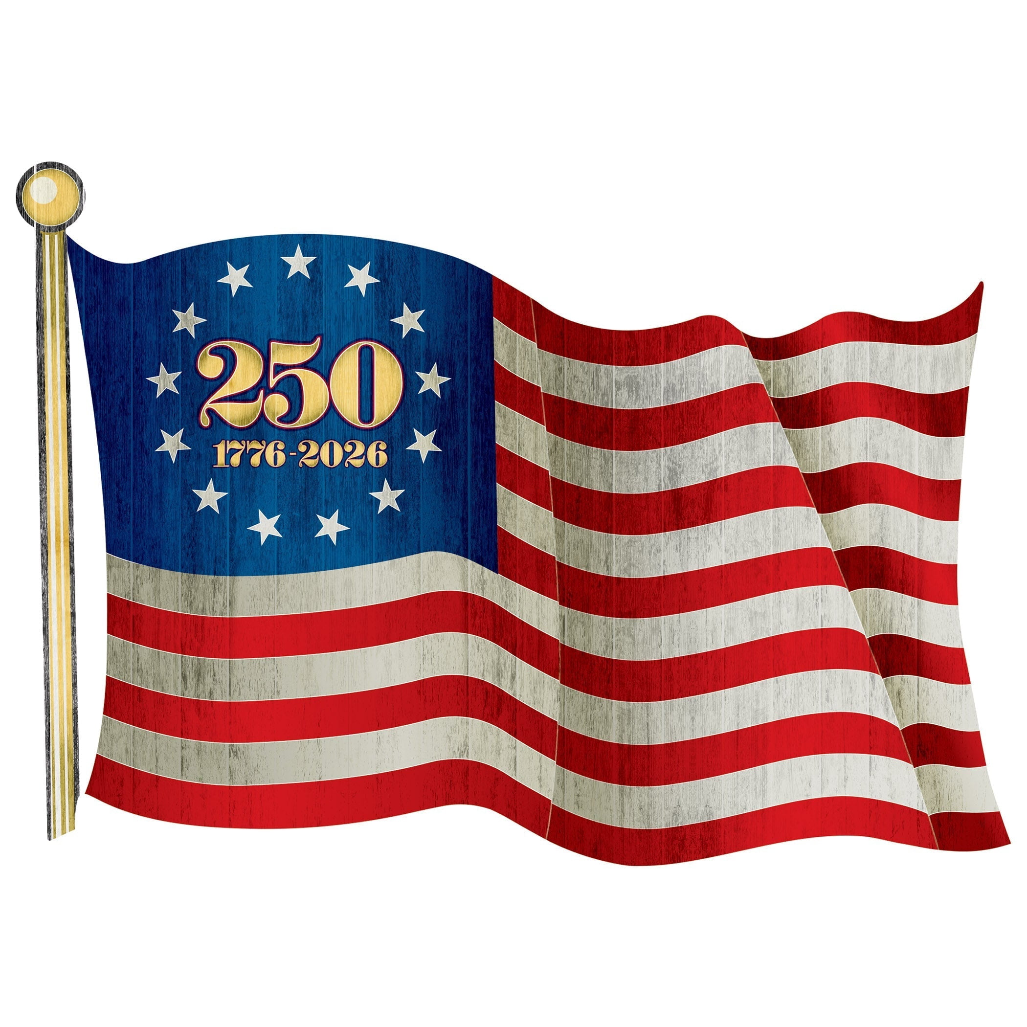 48 Pack Bulk Semiquincentennial Flag Cutouts Patriotic Decorations ...
