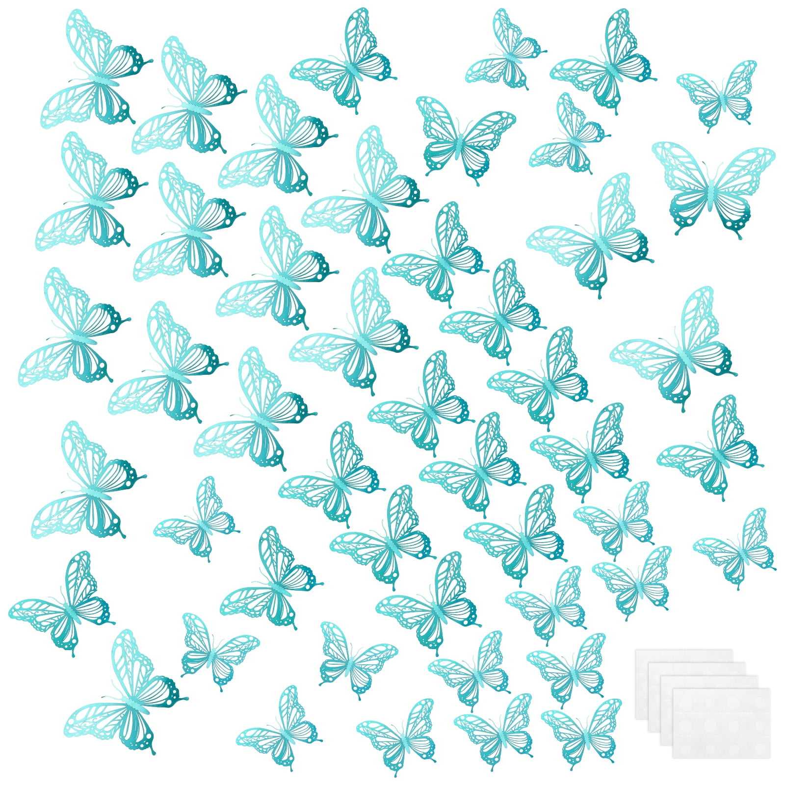 48 Pack Butterfly Wall Decor, Hollow 3D Butterflies Sticker Wall Art ...