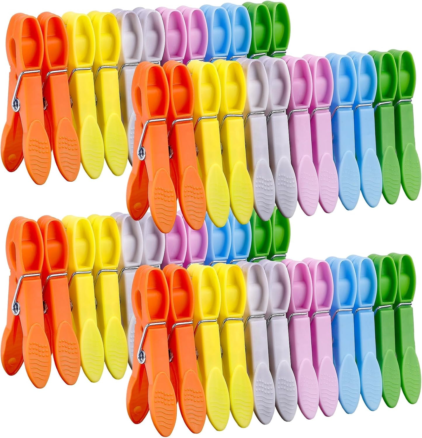 48 Pack Colorful Plastic Clothespins,Heavy Duty Clothes Pins Clips with ...
