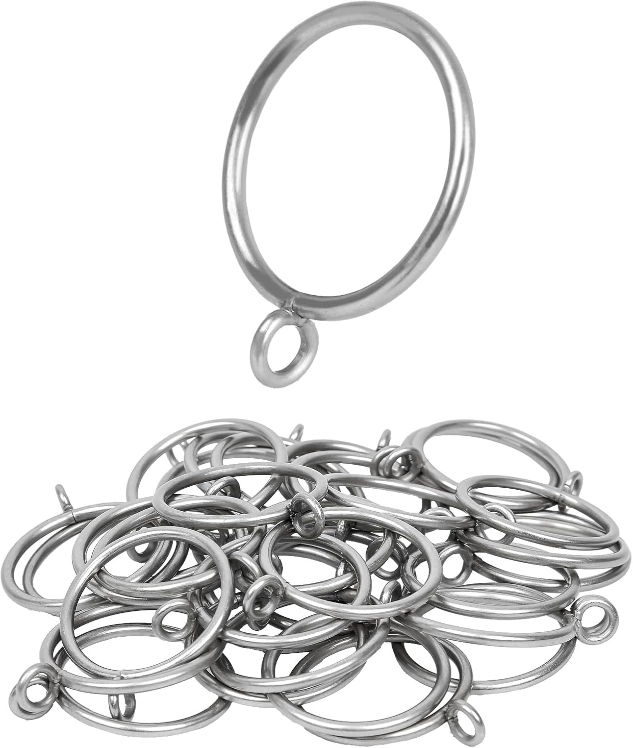 48 Pack Curtain Rings with Eyelets, 1.5 Inch I D Metal Drapery Ring for ...