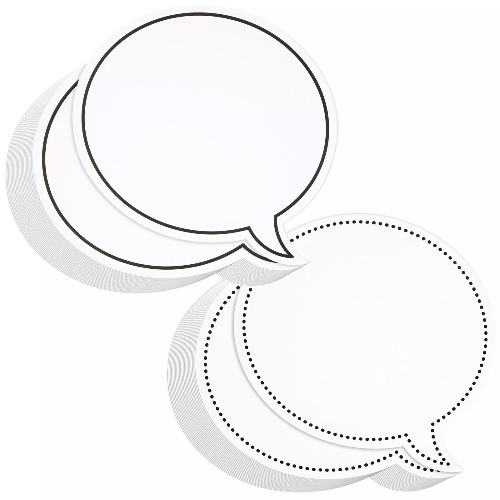 48 Pack Dry Erase Speech Bubble Cutouts, Solid and Dotted Outline, 9 x ...
